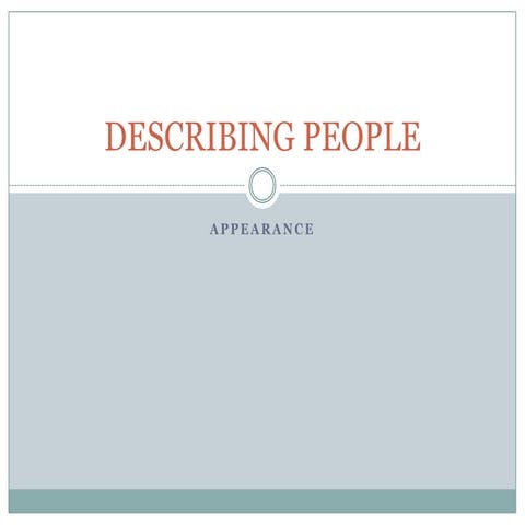 Describing people | PPTX