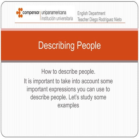 Describing people | PPTX