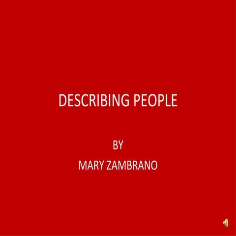 Describing people 2 | PPT