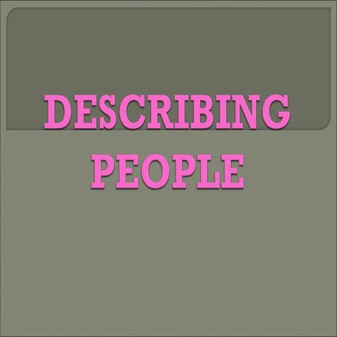Describing people | PPT