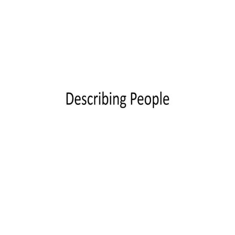 Describing people | PPTX