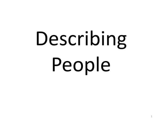 Describing peoples | PPT