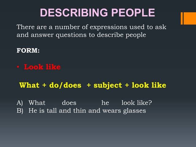 Lesson 2 describing people