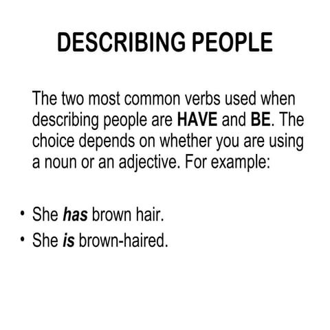 Describing people | ODP