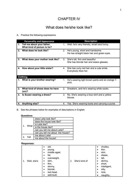 PPT Descriptive text.(describing people) | PPTX