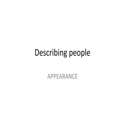 Describing people | PPT