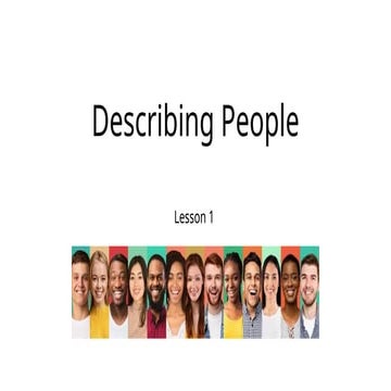 Describing People PowerPoint including adjectives | PPT