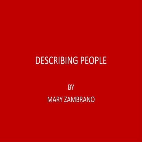Describing people 2 | PPT