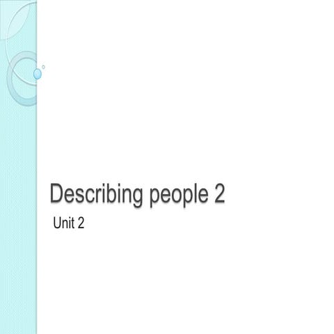 DESCRIBING PEOPLE | PPT