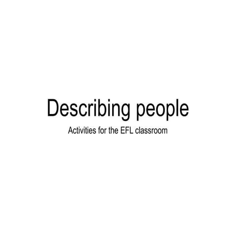 Describing people esl activities | ODP