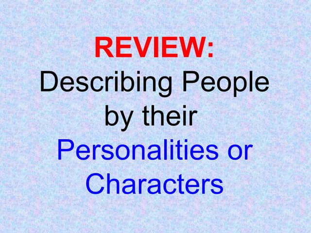 describing physical appearance | PDF