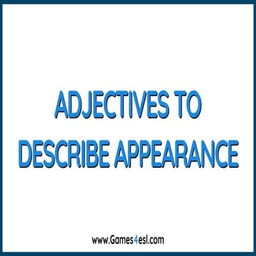 Describing People Power Point Presentation | PPT