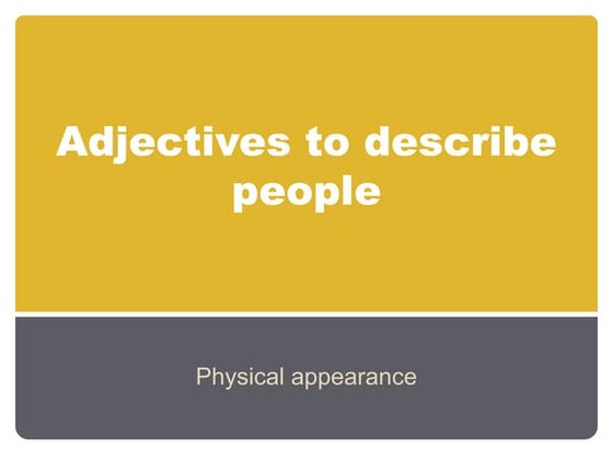 Describing Physical Appearance Presentation | PDF