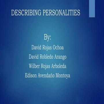 Describing personalities | PPTX