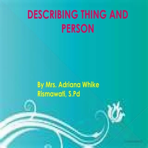 describing something are you things .pptx