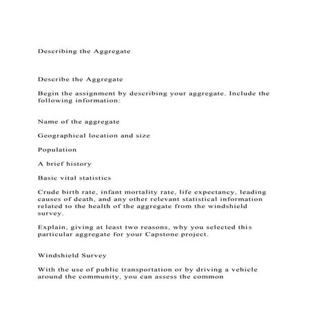 Describing the AggregateDescribe the AggregateBegin .docx