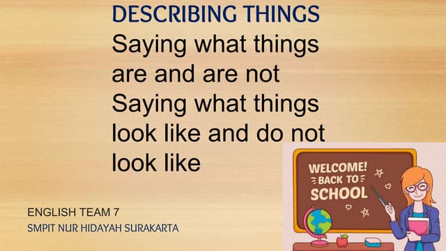 Describing Things | PPTX