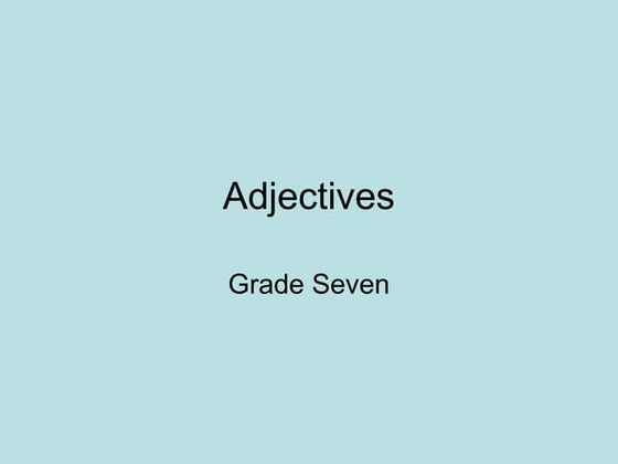 Adjectives | PPT