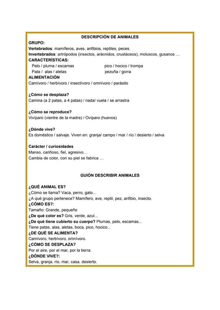 Descripción de animales | PDF | Reptiles | Pets