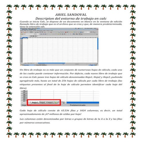 El entorno de trabajo de calc | DOCX
