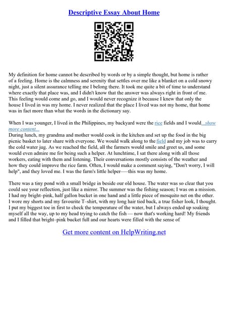 Essay Writing Descriptive | PDF