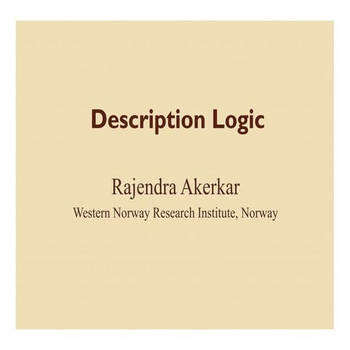 Description logics | PDF | Programming Languages | Computing