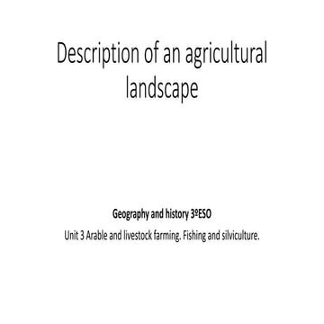 Description of an agricultural landscape | PPTX