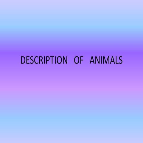 Description of animals | PPT