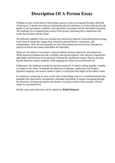 Sample Of Descriptive Essay About A Person.pdf