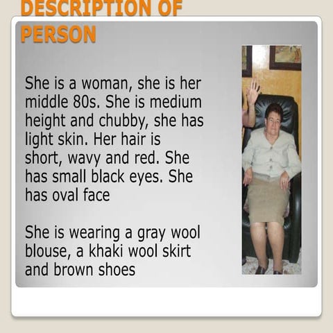 Description Of Person | PPT