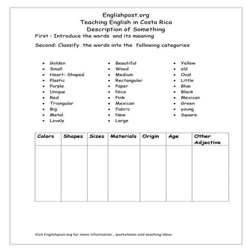 Description of Something - Englishpost.org