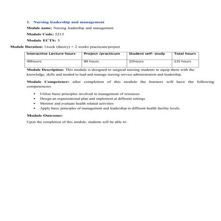 Description of the modules.docx for nurs | PDF