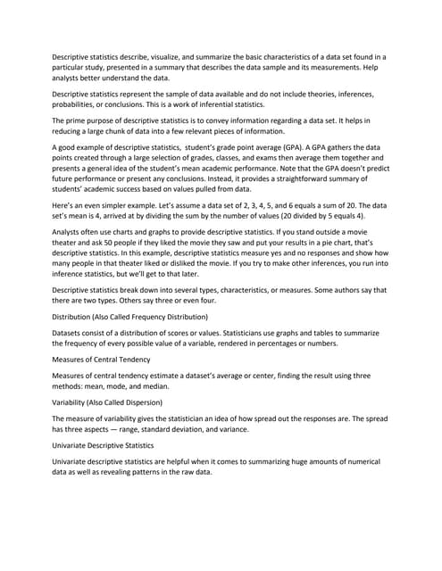 Inferential And Descriptive Statisticspptx 5585
