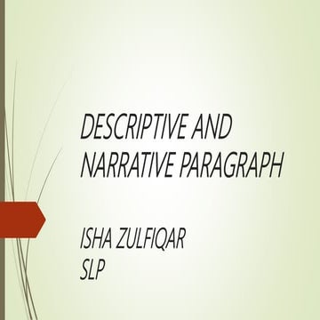 Descriptive and narrative paragraph | PPTX