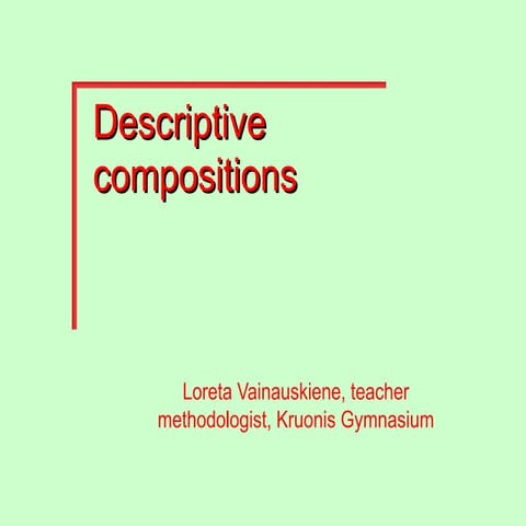 Writing describing places | PPT