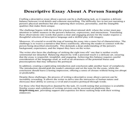 Descriptive Essay About A Person Sample.pdf