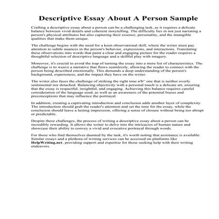 Descriptive Essay About A Person Sample.pdf