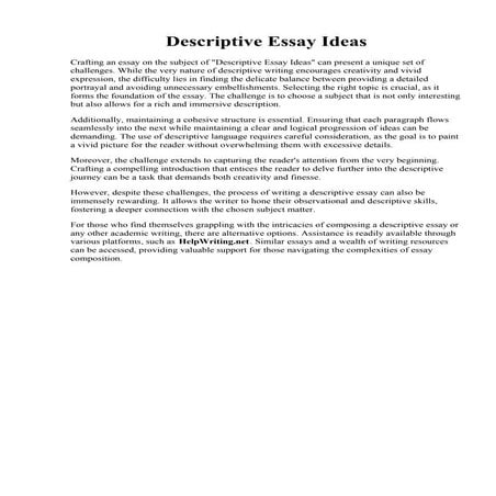 Descriptive Essay Ideas. The House Of My Dreams Descriptive Essay PDF | PDF