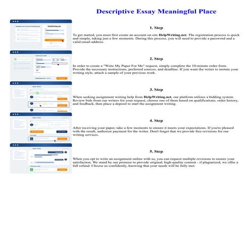 Descriptive Essay Meaningful Place | PDF