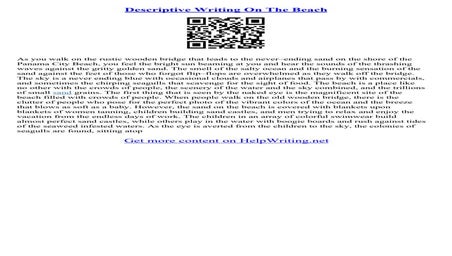 Descriptive Writing Examples