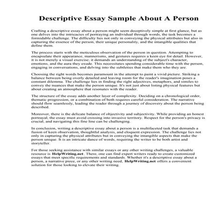 Descriptive Essay Sample About A Person.pdf