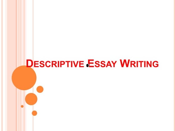 Descriptive writing | PPTX | Poetry | Books and Literature
