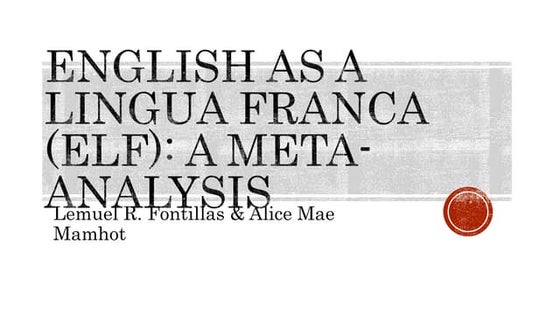 English as lingua franca | PPT