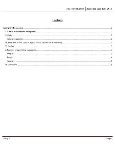 Descriptive Paragraph descriptive-paragraph