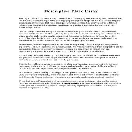 Descriptive Place Essay. Pacific Coast University, School of Law | PDF