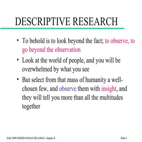 Descriptive resarch ppt | PPT