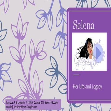 Descriptive speech: Selena | PPT