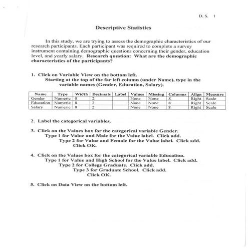 Descriptive statistics and SPSS | PDF