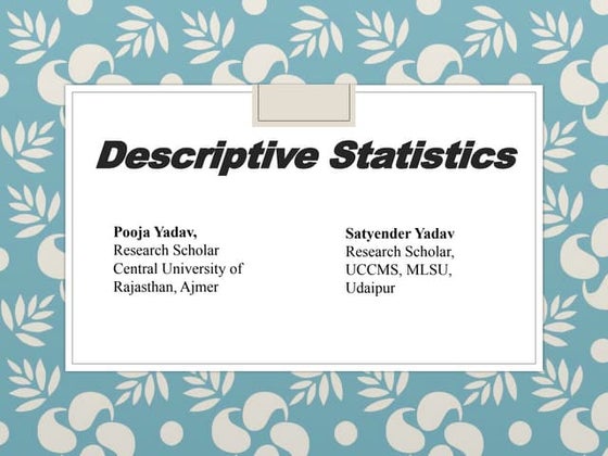 Basic Statistical Descriptions of Data.pptx | Physics | Science