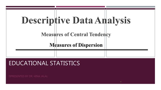 Basics of Statistical Analysis | PPTX